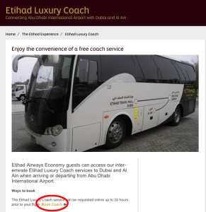 How To Book the Complimentary Etihad Coach