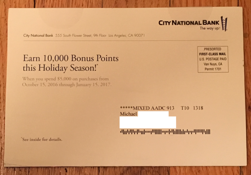 Earn 10,000 Bonus Points with City National Bank