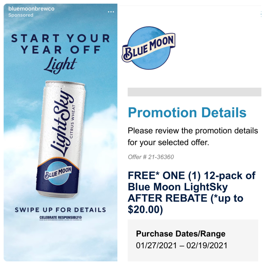 Cheers! Get A FREE 12 Pack of Blue Moon LightSky Beer! - Michael W ...