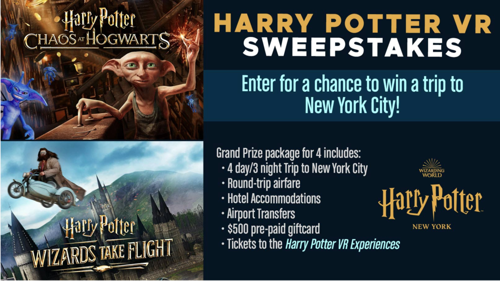 Win A Trip For 4 To NYC To The Harry Potter VR Experiences!